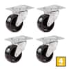 Shepherd 2 in. Black Polypropylene and Steel Swivel Plate Caster with ...