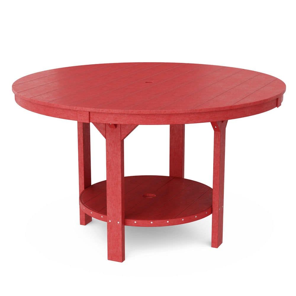 Wildridge Heritage Cardinal Red HDPE Plastic Outdoor 60 in. Pub Counter ...