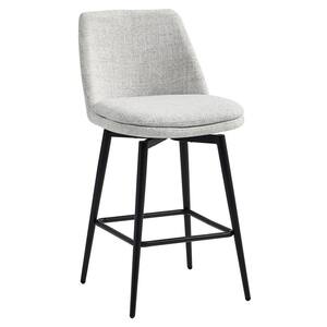 Spruce & Spring 27 in. Wynne White High Back Metal Swivel Counter Stool ...