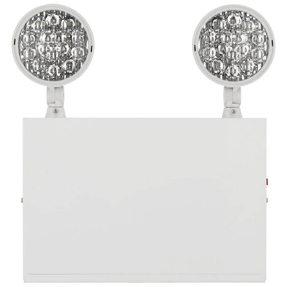 Sunlite 14 in. Integrated LED 2-Light White ETL Listed Emergency Light ...