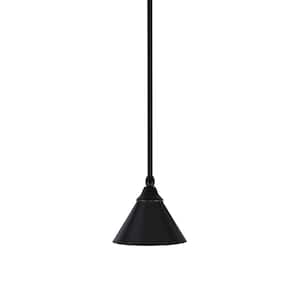Sparta 100-Watt 1 Light Black Shaded Pendant, Mini Pendant Light with 7 ...