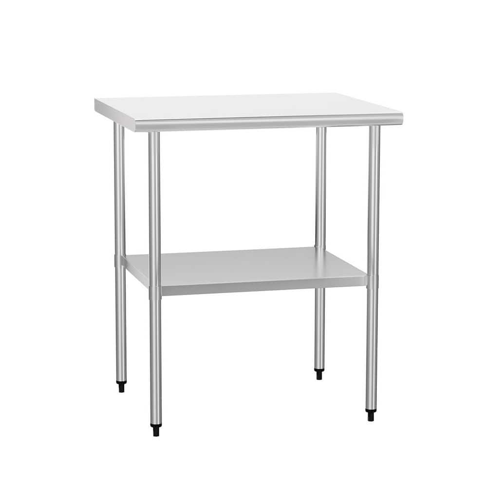 CASTNOO Stainless Steel Table 24 x 30 in. Metal Work Table Adjustable ...