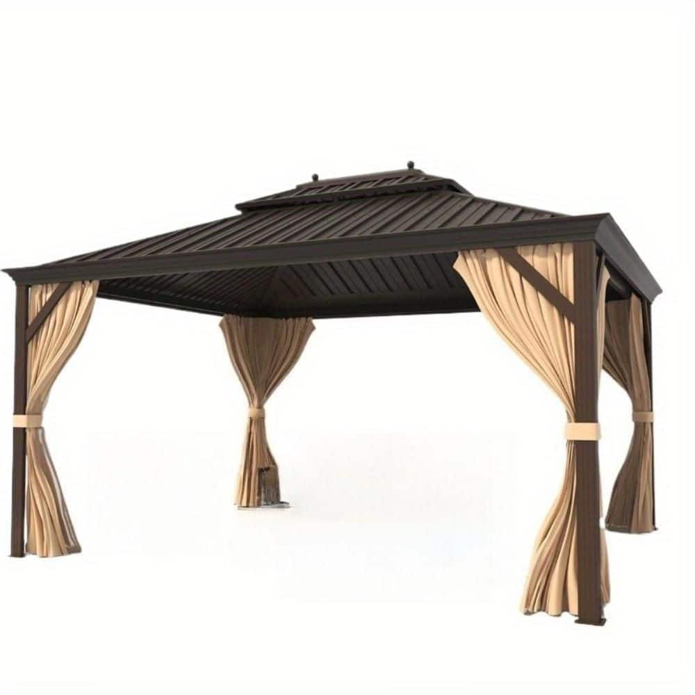 10 ft. W x 12 ft. D Metal Patio Gazebo, PRO Premium Gazebo XWG-213TN ...