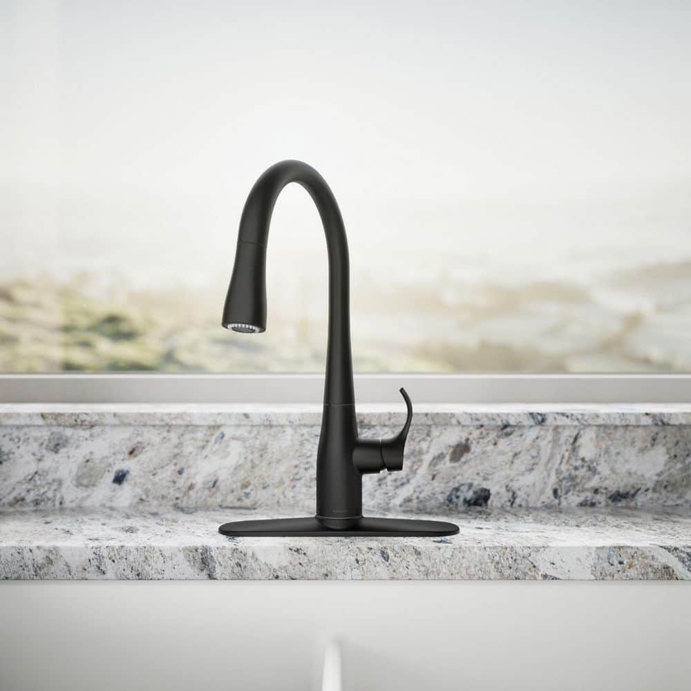 KOHLER Simplice Single-Handle Pull-Down Sprayer Kitchen Faucet in Matte ...
