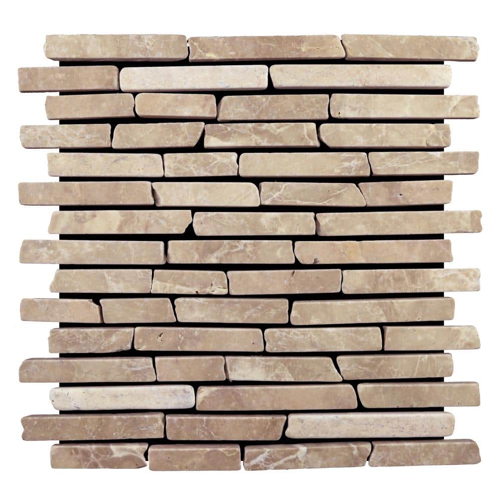 TILE CONNECTION Sticks Tile Tan 11-3/4 in. x 11-3/4 in. x 9.5 mm ...