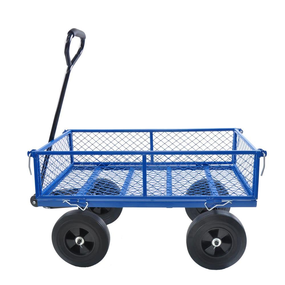 New 7.3 cu. ft. Metal Blue Garden Cart, Tools cart Wagon with Solid ...