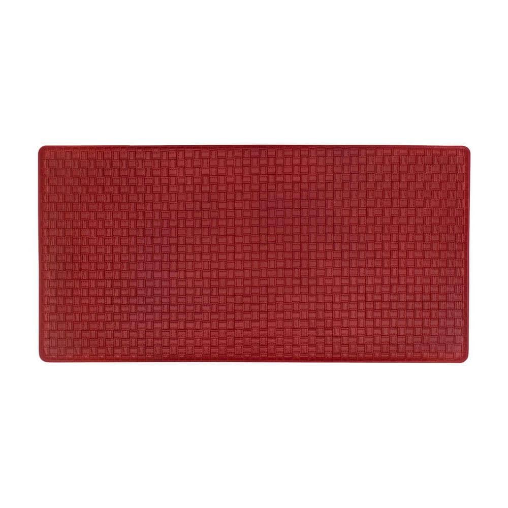 ACHIM Woven Embossed Faux Leather Lava 20 in. x 39 in. Anti-Fatigue Mat ...