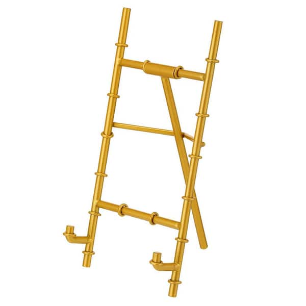Gold Metal Easel Stand Modern Bamboo Design Tabletop Tripod Holder for ...