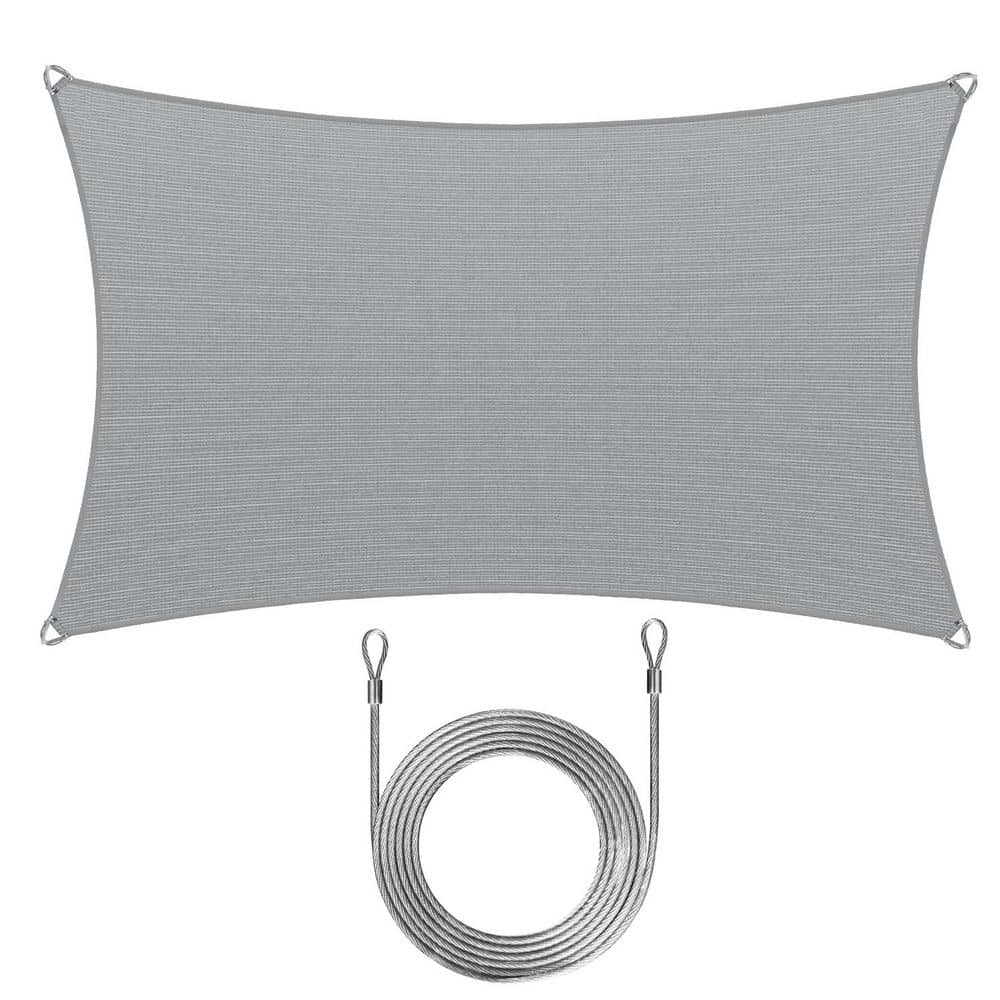 ROYAL SHADE 16 ft. x 20 ft. Rectangle Pro Ring Sun Shade Sail with Rope ...