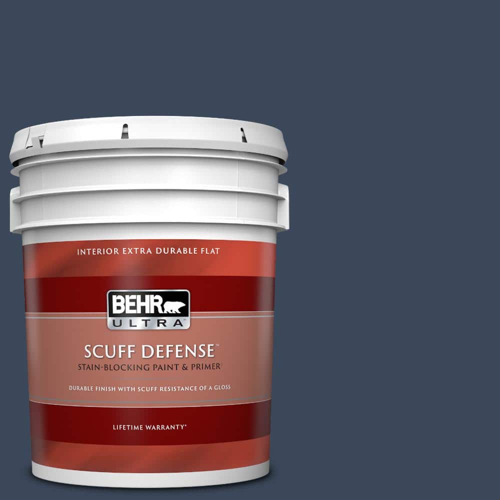 BEHR ULTRA 5 gal. #M500-7 Very Navy Extra Durable Flat Interior Paint ...