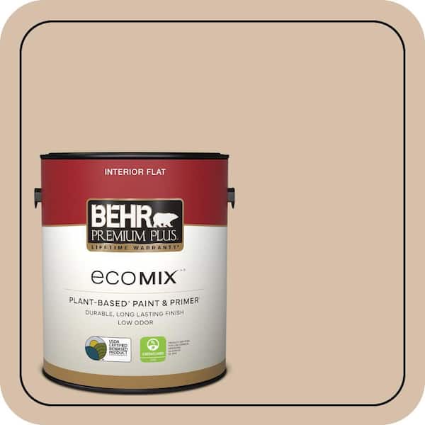BEHR PREMIUM PLUS 1 gal. #250E-3 Wild Porcini Flat EcoMix Plant-Based ...