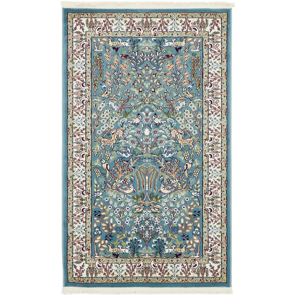 Unique Loom Narenj Bristol Blue 3' 0 x 5' 0 Area Rug 3135199 - The Home ...