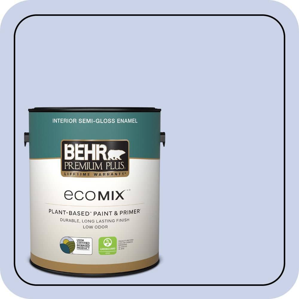 BEHR PREMIUM PLUS 1 gal. #600A-2 Lazy Sunday Semi-Gloss Enamel EcoMix ...