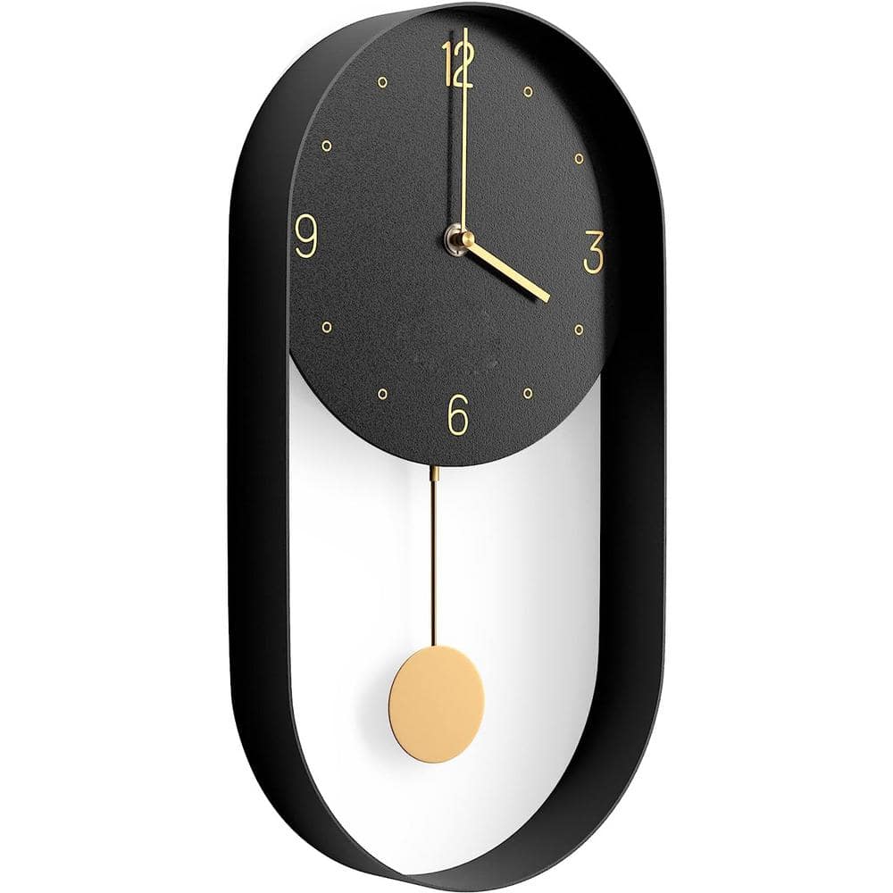 Cubilan Black Modern Pendulum Wall Clock MW5Z01 - The Home Depot