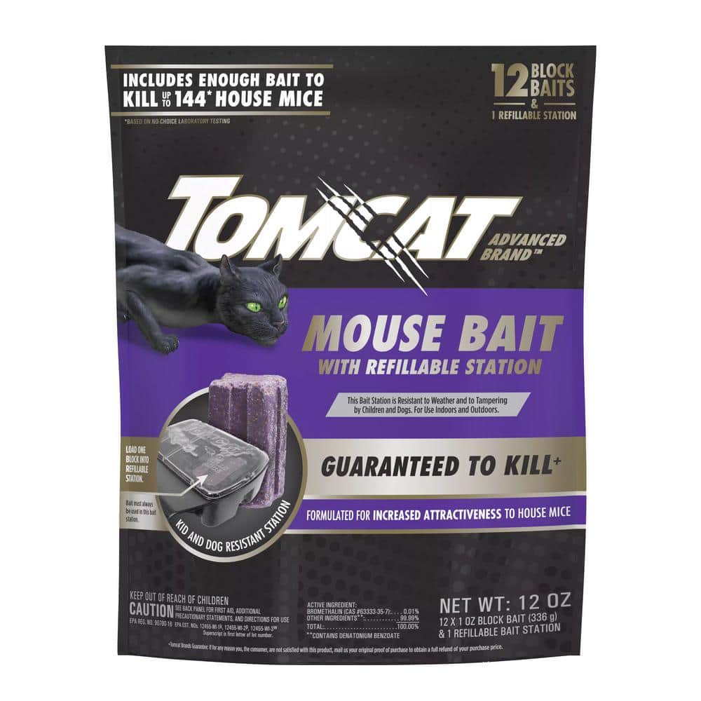 TOMCAT Advanced Brand Mouse Bait with Refillable Station, Indoor and ...