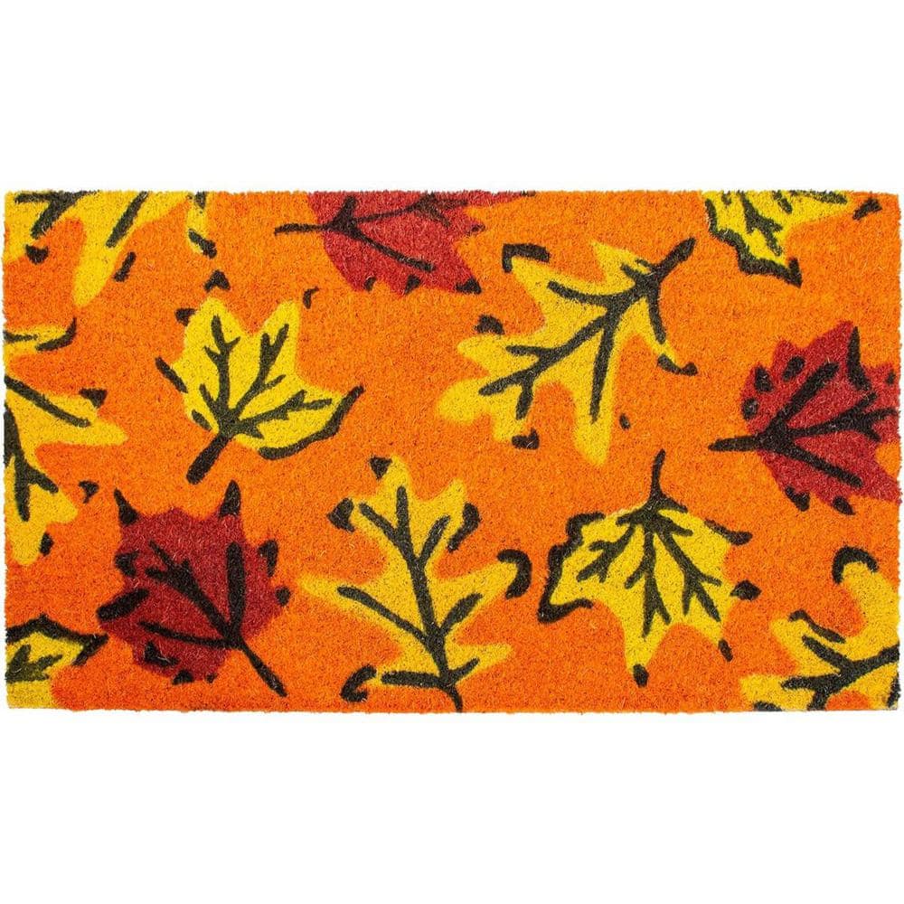 HomeRoots Multi-Colored 29 in. x 17 in. Coir Non-Slip Indoor / Outdoor ...