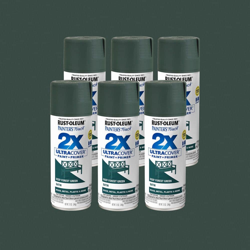 Rust-Oleum Painter's Touch 2X 12 oz. Satin Deep Forest Green General ...