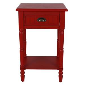 Decor Therapy Bailey Bead Antique White Side Table FR8679 - The Home Depot