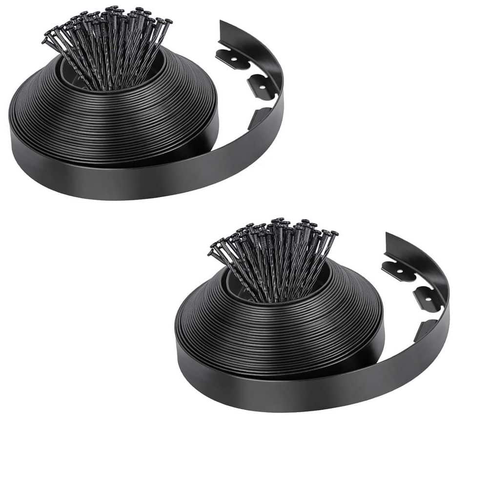 Phewnyzo 2 in. x 66 ft. Plastic Landscape Edging with 100 Anchoring ...
