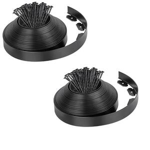 Phewnyzo 60 ft. Black Plastic Garden Edging Kit with 72 Anchoring ...