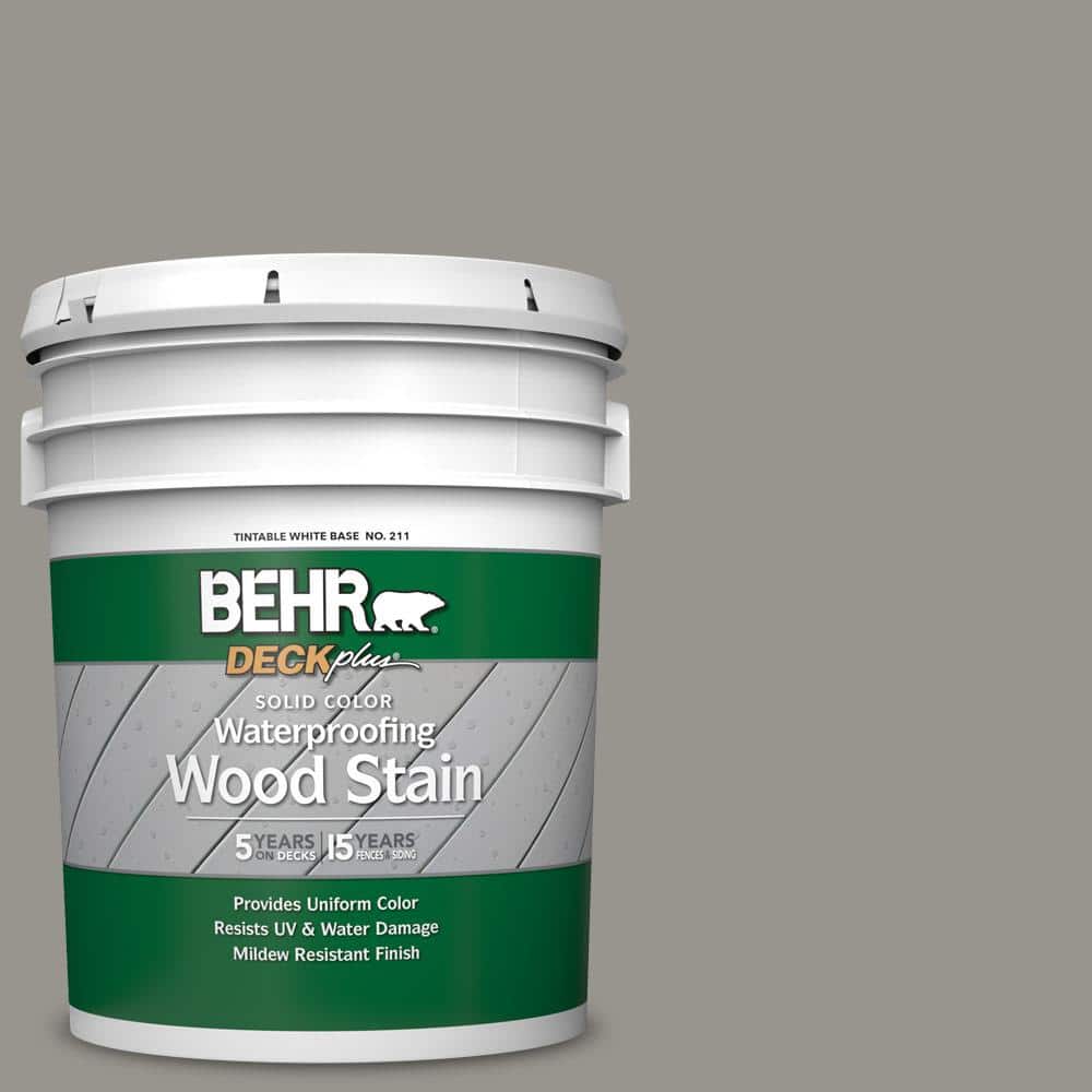 BEHR DECKplus 5 gal. #N360-4 Battleship Gray Solid Color Waterproofing ... BEHR DECKplus 5 gal. #N360-4 Battleship Gray Solid Color Waterproofing ...