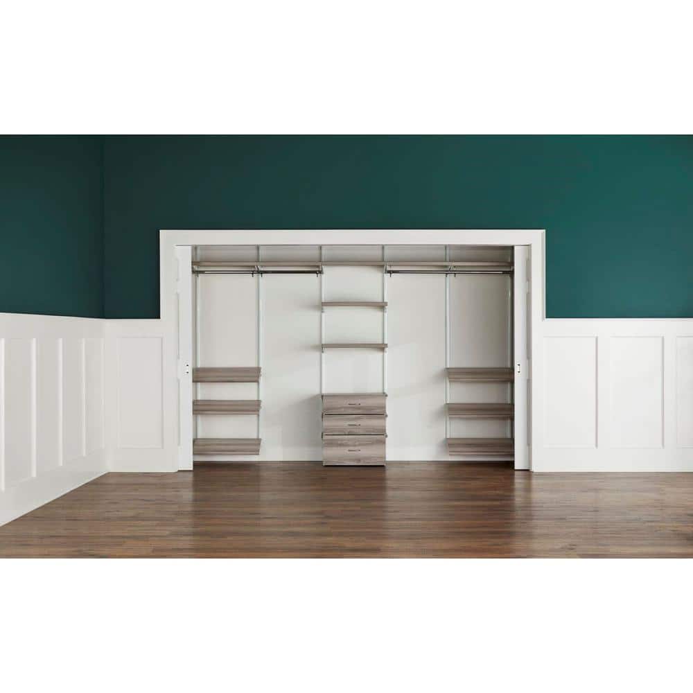Everbilt Genevieve 10 ft. Gray Adjustable Closet Organizer 2 Long, 2 ...