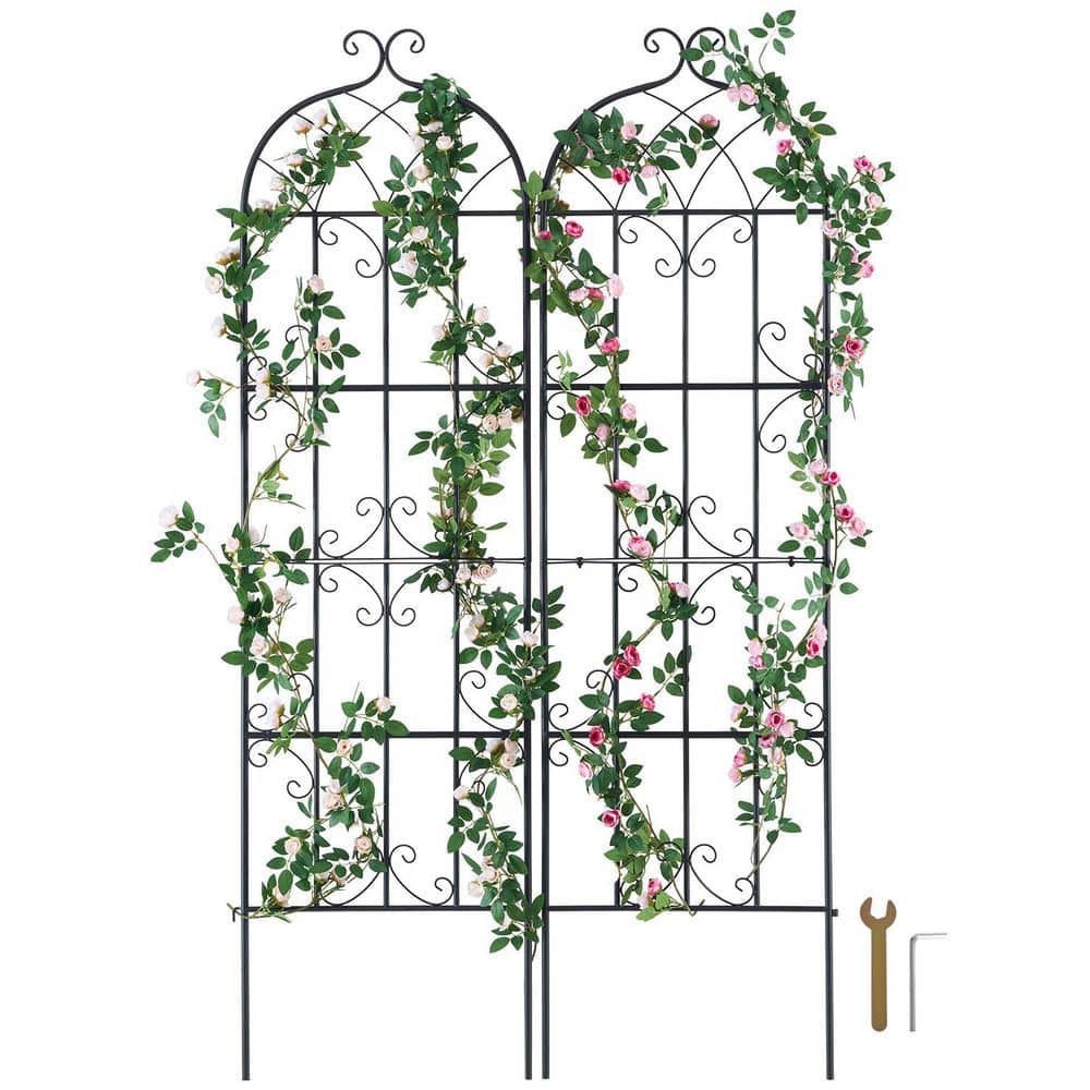 SVOPES Metal Steel Garden Trellis for Climbing Plants, 71 x 20 in., 2 ...