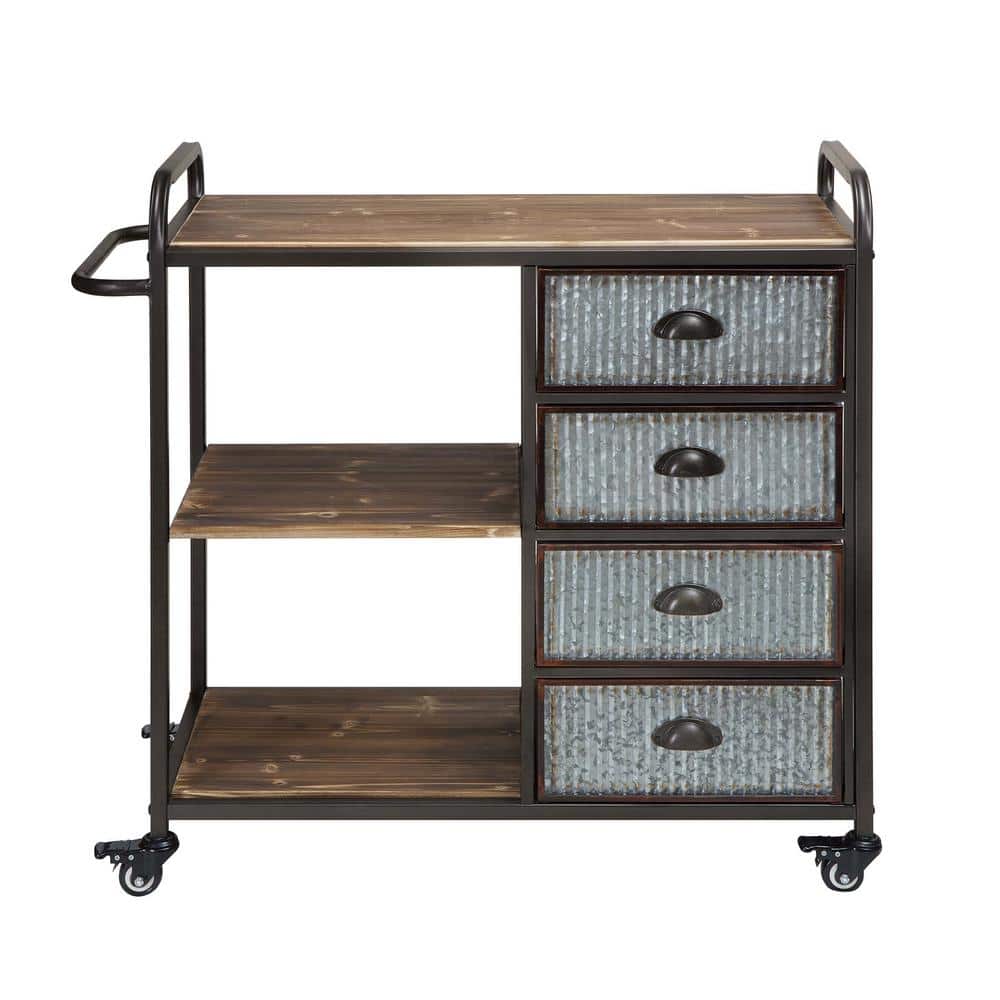 4D Concepts Intek 4 Drawer Wheeled Cart in Grey 171822 - The Home Depot