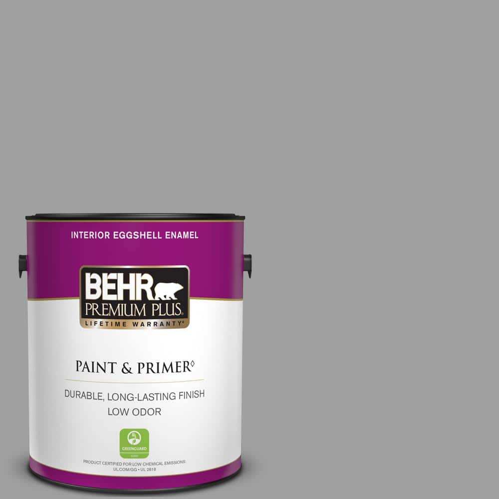 BEHR PREMIUM PLUS 1 gal. #PPU26-06 Elemental Gray Eggshell Enamel Low ...