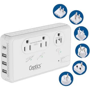 Lukyamzn 220V to 110V Converter Surge Protector Travel Adapter with 2 ...