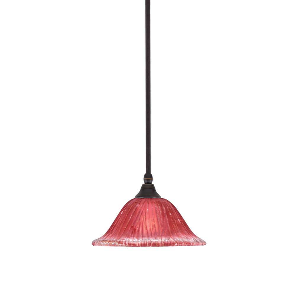 Sparta 100-Watt 1-Light Dark Granite Shaded Pendant Mini Pendant Light ...