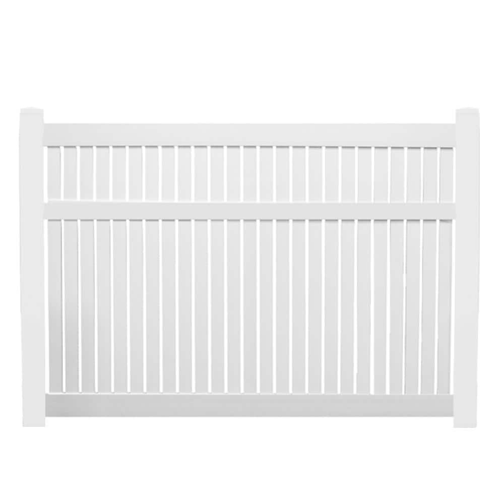Weatherables 72 in. H x 212 ft. L Huntington White Vinyl Flat Top ...