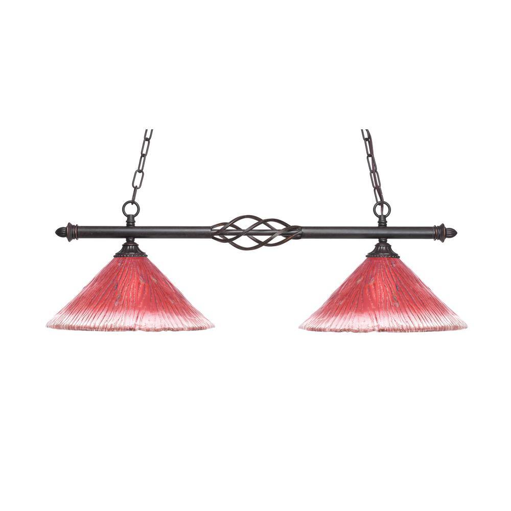 Bridgewater 2-Light Dark Granite Billiard Light with 12 in. Gold Ice ...
