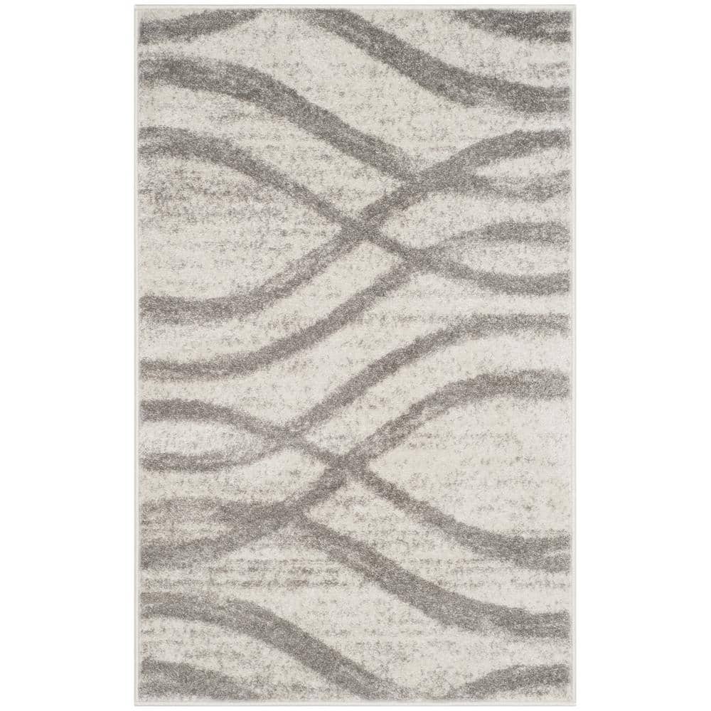 SAFAVIEH Adirondack Cream/Gray 3 ft. x 5 ft. Waves Area Rug ADR125C-3W ...