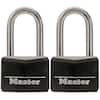 Master Lock Lock with Key, 1-9/16 in. Wide, 1-1/2 in. Shackle, 2 Pack ...