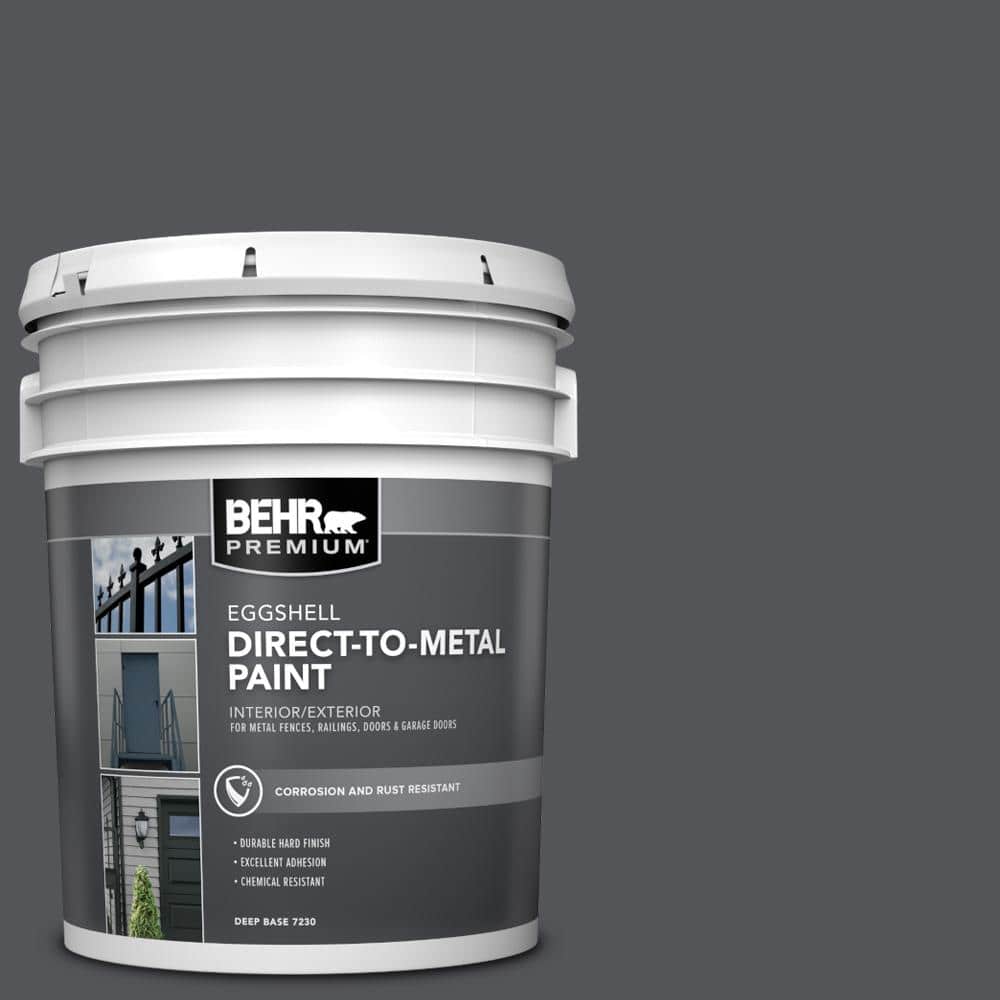 BEHR PREMIUM 5 gal. #N510-6 Orion Gray Eggshell Direct to Metal ...