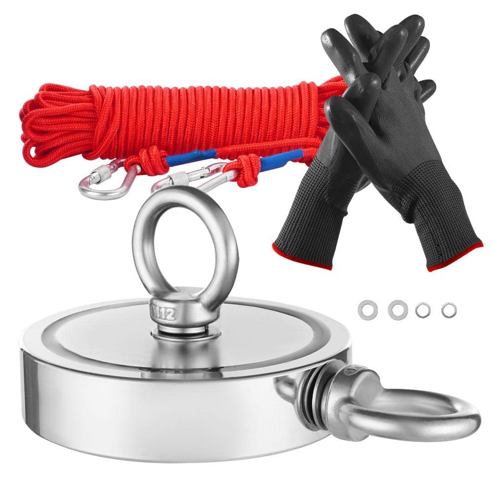 VEVOR Magnet Fishing Kit, 2000 lbs. /907 kg Double-Sided Pulling Force ...