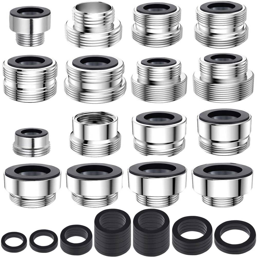 OGETFUUR 16-Piece Faucet Adapter Kit for Male Female M22 Sink Faucet ...