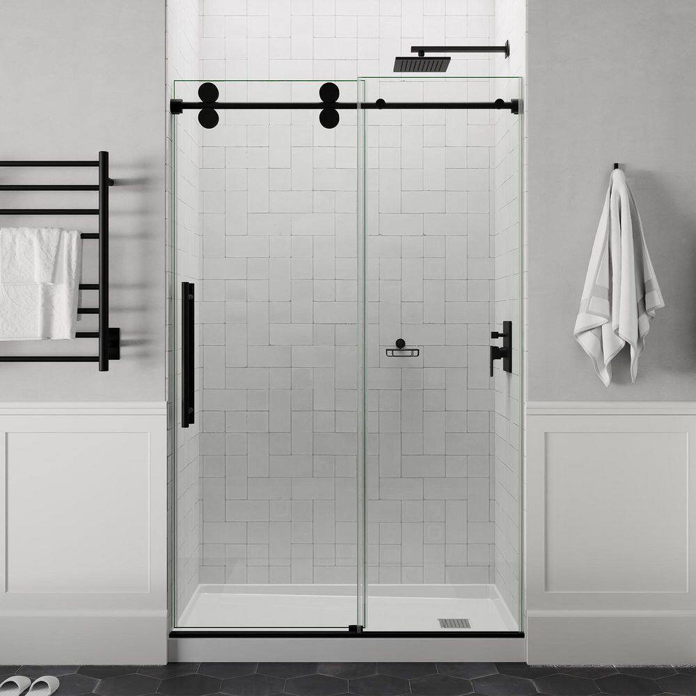 ANZZI Ozean 56 to 60 in. W x 76 in. H Frameless Sliding Shower Door in ...