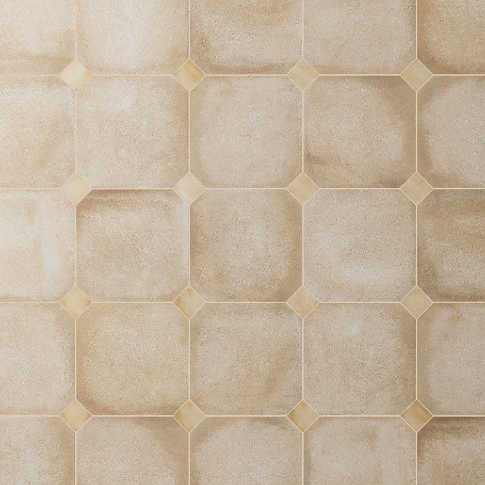 Merola Tile Laverton Octagon Beige with Taco Beige 8 in. x 8 in ...