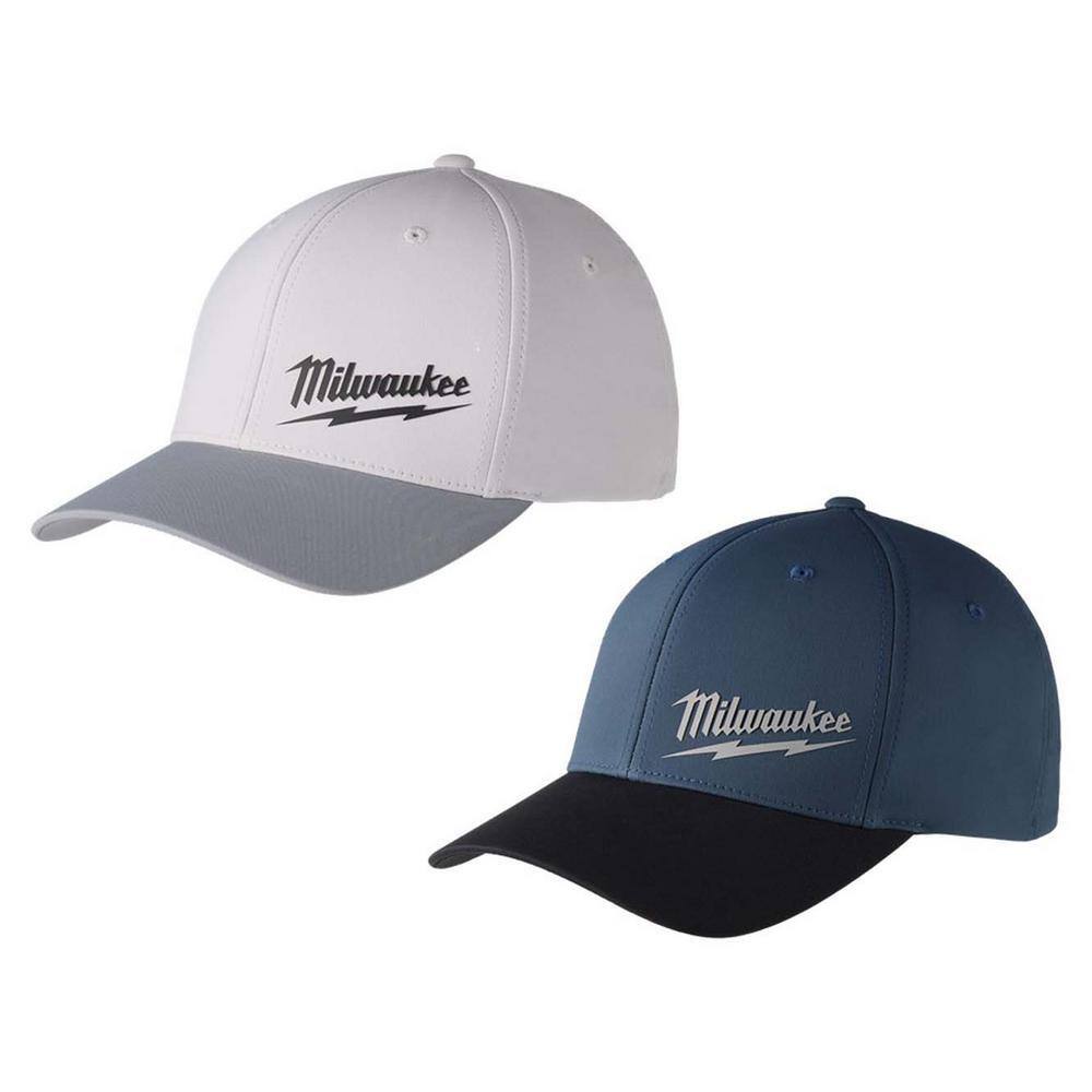 Milwaukee Men's Large/X-Large Gray and Blue WORKSKIN Fitted Hat (2-Pack ...