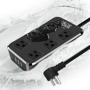 10 ft. 6-Outlets Waterproof Surge Protector Power Strip with Overload ...