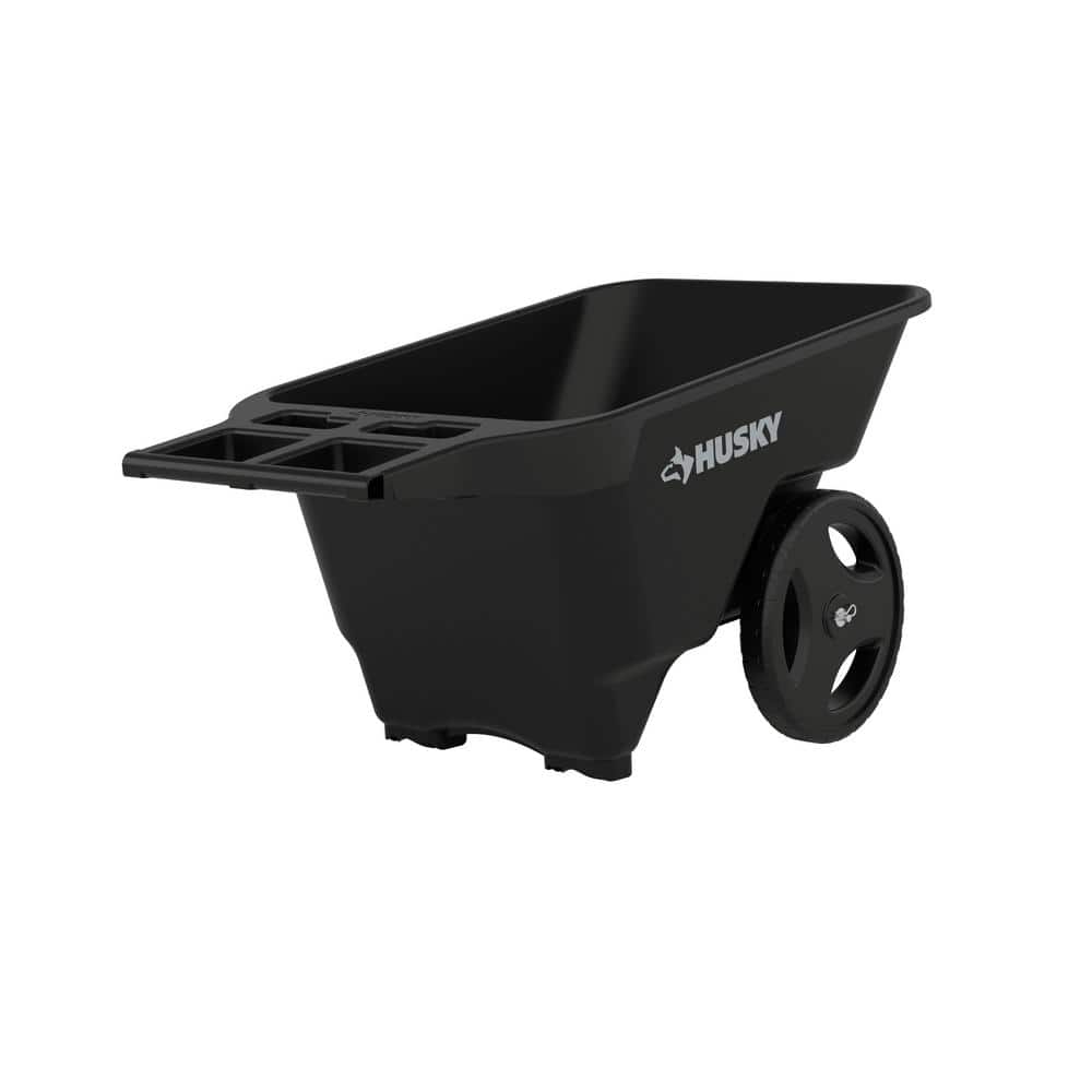 Husky 9 cu. ft. Garden Yard Cart with 17 in. Wheels, Heaping Capacity ...