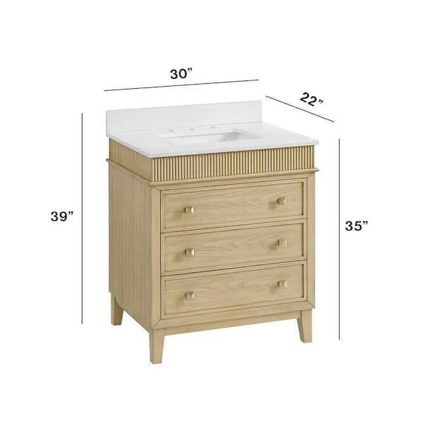 Home Decorators Collection Danby 30 in. Single Sink Platinum Oak Bath ...