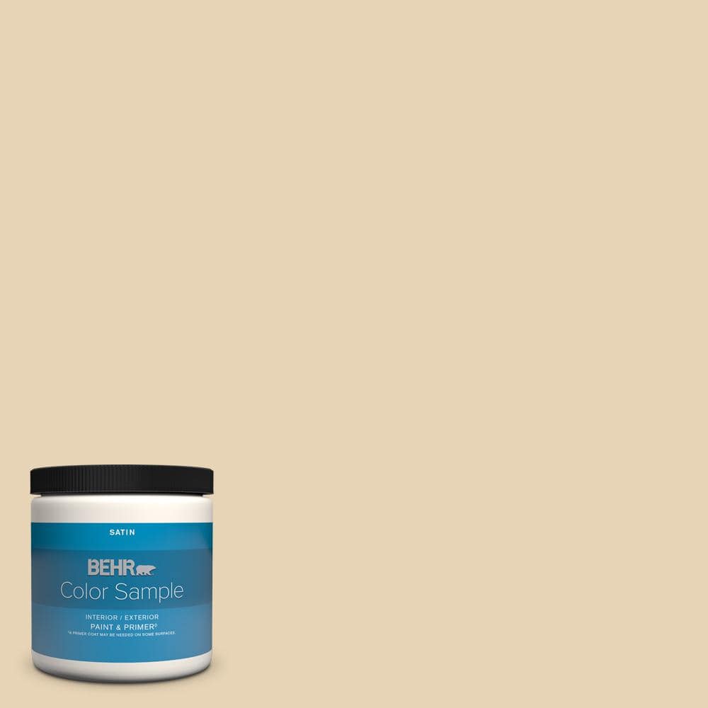 BEHR PREMIUM PLUS 8 oz. #PPU7-18 Sand Pearl Satin Enamel Interior ...
