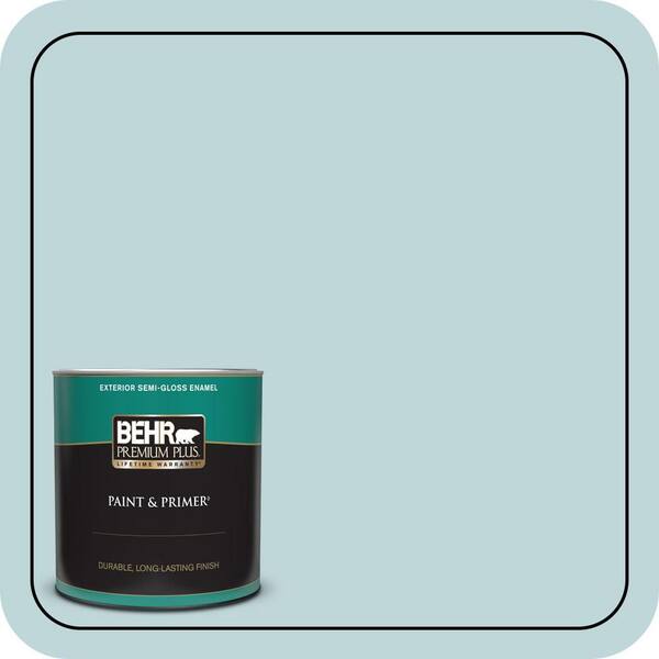 BEHR PREMIUM PLUS 1 qt. #S450-2 Wind Speed Semi-Gloss Enamel Exterior ...