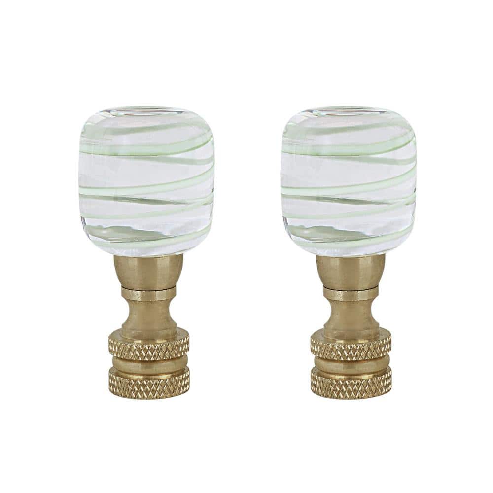 Aspen Creative Corporation 2 in. Clear with Light Green Line Finial ...