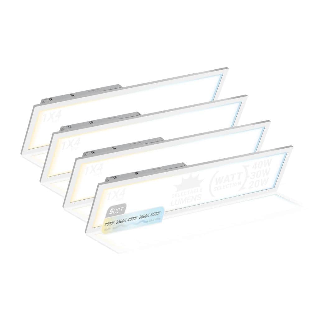 NuWatt 1 ft. x 4 ft. Drop Ceiling Backlit Integrated LED Panel 5CCT 30K ...