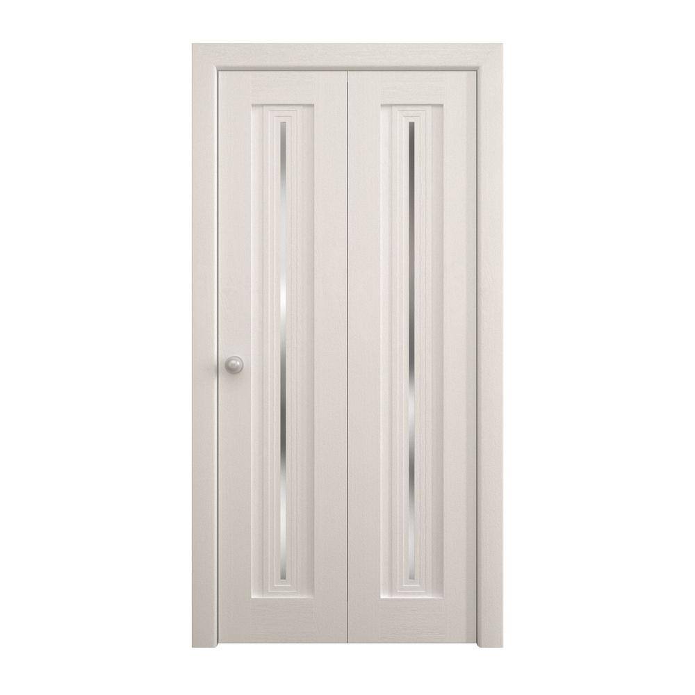 Sartodoors Assemble Required 36 in. x 84 in. Frosted Glass Painted ...