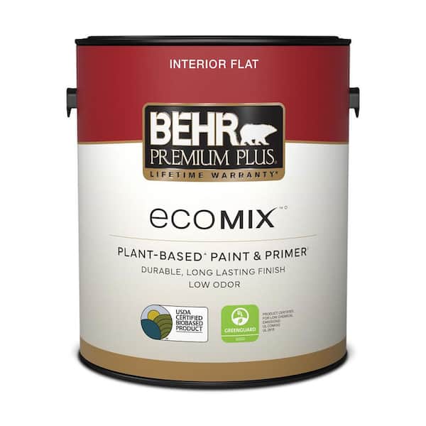 BEHR PREMIUM PLUS 1 gal. Deep Base Flat EcoMix Plant-Based Interior ...